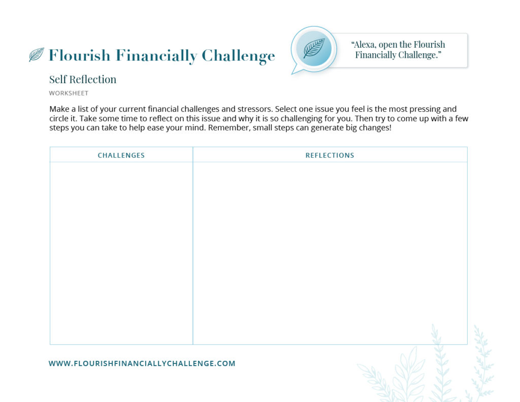 Access Your Self Reflection Worksheet - Flourish Financially Challenge